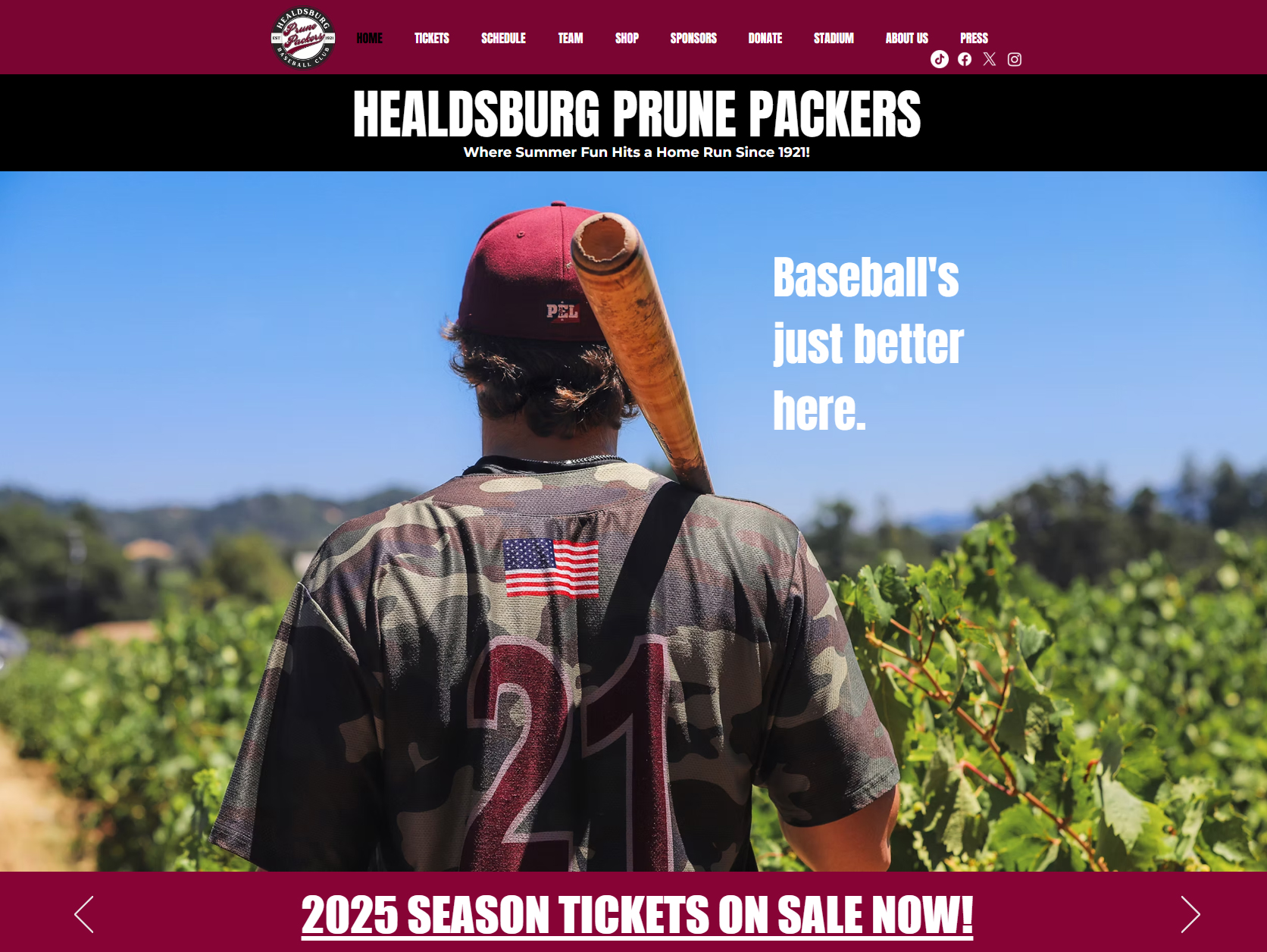 Healdsburg Prune Packers Baseball Club Website "Baseball's just better ...
